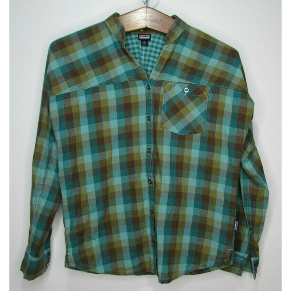 Patagonia | Tops | Patagonia Common Threads Green Plaid Long Sleeve ...